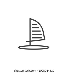 Windsurf Board Outline Icon Linear Style: vector de stock (libre de regalías) 1028044510 ...