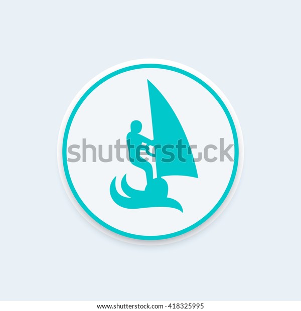 Windsurfing Icon Windsurfer Vector Pictogram On Stock Vector (Royalty ...