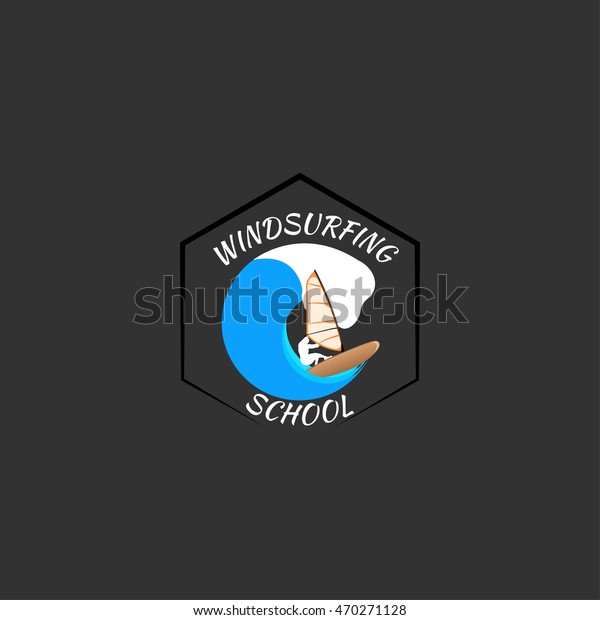 Windsurfing Logo Vector Illustration Stock Vector (Royalty Free) 470271128