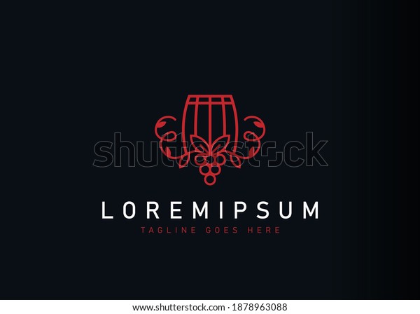 Wine Barrel Logo Design Icon Vector Stock Vector (Royalty Free ...