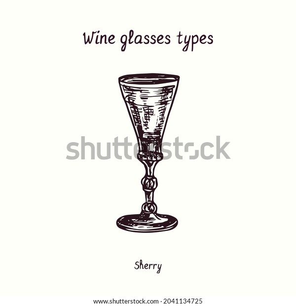 Wine Glasses Types Collection Sherry Ink Stock Vector (Royalty Free ...