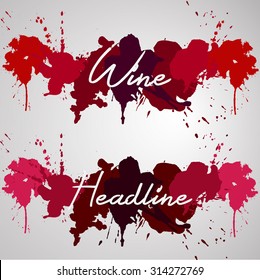 Wine Headline Watercolor Splash Vector Illustration Stock Vector ...