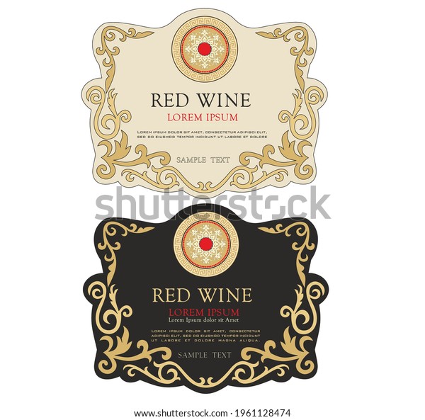Wine Label Italian Drinks Decorative Sticker Stock Vector (Royalty Free ...