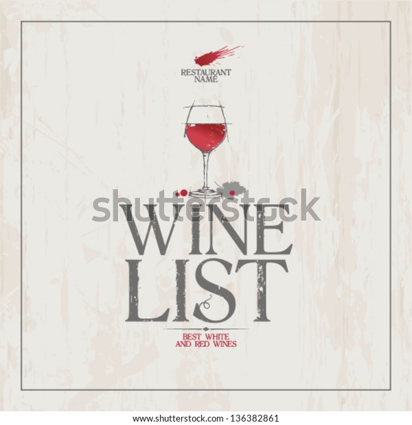 Wine List Menu Card Design Template Stock Vector (Royalty Free) 136382861