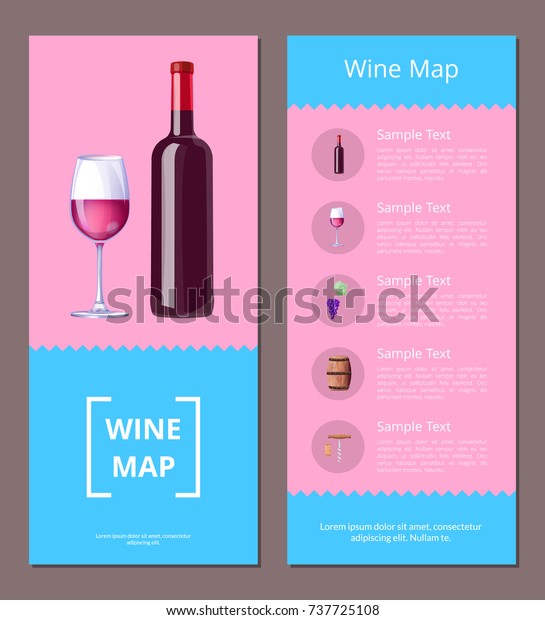 Wine Map Alcoholic Menu Icon Red Stock Vector (Royalty Free) 737725108
