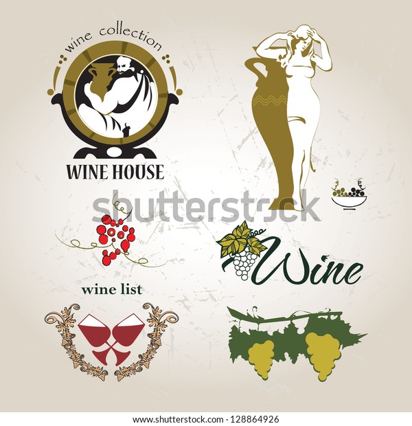 Wine Symbols Collection Wine Winemaking Vector Stock Vector (Royalty ...