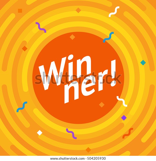 Winer Sign Congratulations Win Banner Flat Stock Vector (Royalty Free ...