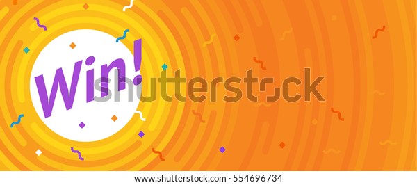 Winer sign. Congratulations win banner. Flat vector winner illustration ...