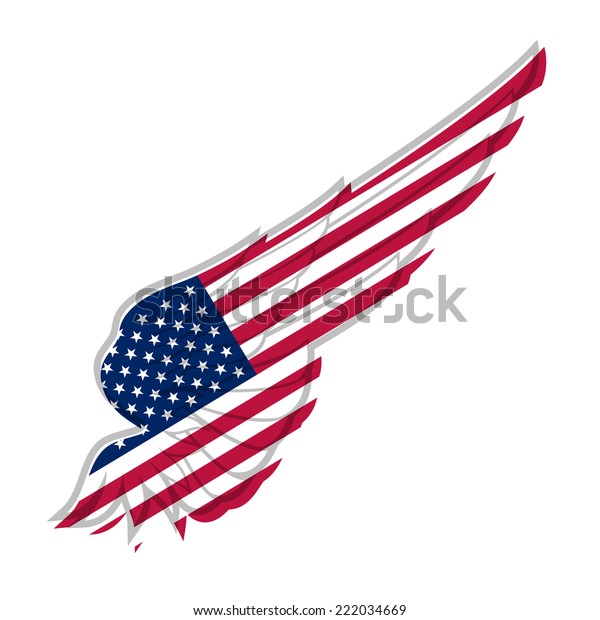 Wing American Flag On White Background Stock Vector (Royalty Free ...