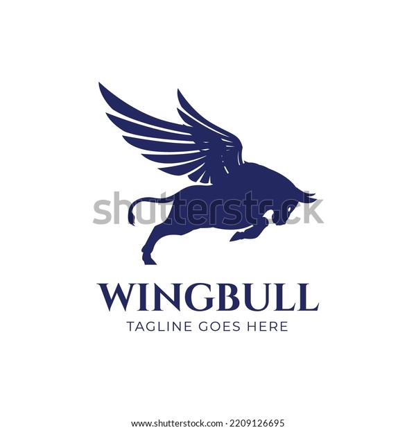 Wing Bull Bull Two Wings Logo Stock Vector (Royalty Free) 2209126695 ...