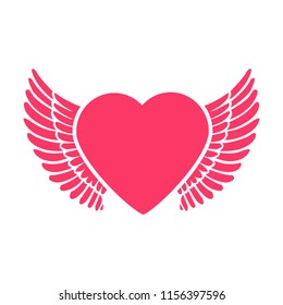 Wing Heart Icon Stock Vector (Royalty Free) 1156397596 | Shutterstock