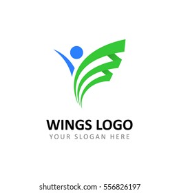 Wing Logo Thumb Logo Stock Vector (Royalty Free) 556826197
