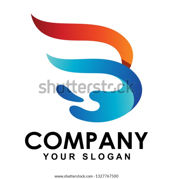 Wing Logo Waves Letter B Wave Stock Vector (Royalty Free) 1327767500 ...