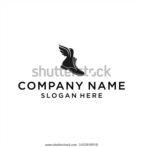 Wing Shoes Logo Design Vector Illustration Stock Vector (Royalty Free ...