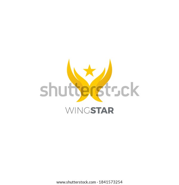 Wing Star Logo Simple Clean Design Stock Vector (Royalty Free ...