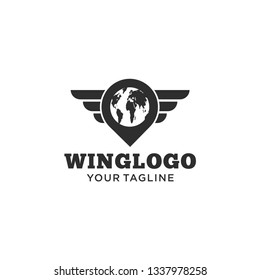 Wing World Logo Pin Stock Vector (Royalty Free) 1337978258