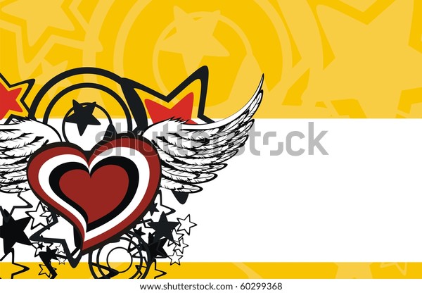 Winged Cartoon Heart Wallpaper Vector Format Stock Vector (Royalty Free ...