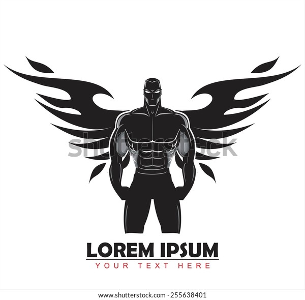 Winged Man Winged Human Silhouette Design Stock Vector (Royalty Free ...