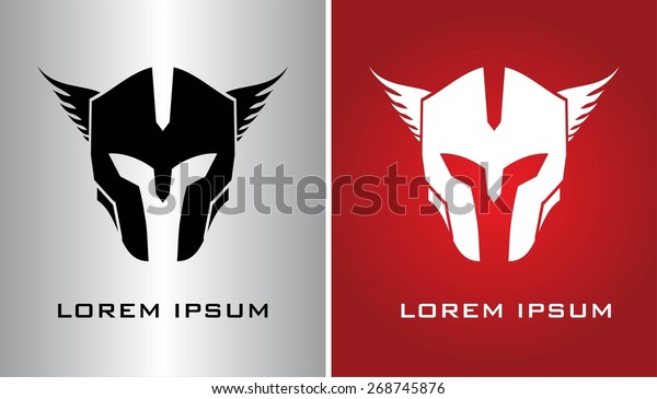 Winged Mask Mascot Winged Head Warrior Stock Vector (Royalty Free ...