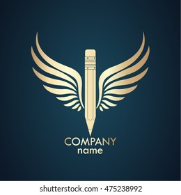 Winged Dagger Gold Logo Stock Vector (Royalty Free) 473485756 ...