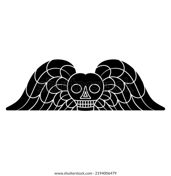 Winged Skull Medieval Death Symbol Black Stock Vector (Royalty Free ...