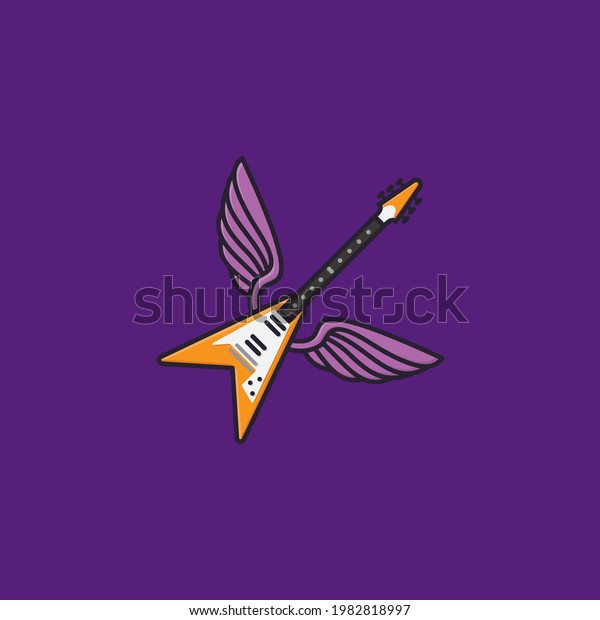 Winged Vshaped Guitar Vector Illustration Electric Stock Vector ...
