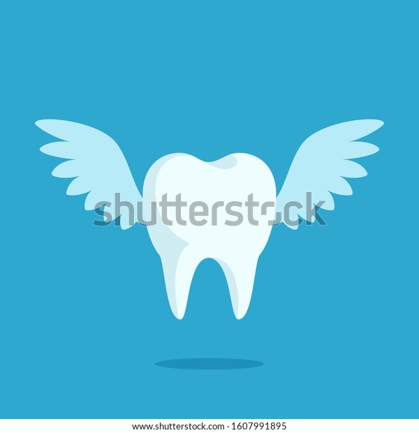 Winged White Tooth Tooth Extraction Vector Stock Vector (Royalty Free ...