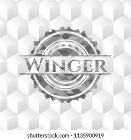 Winger Grey Emblem Geometric Cube White Stock Vector (Royalty Free ...