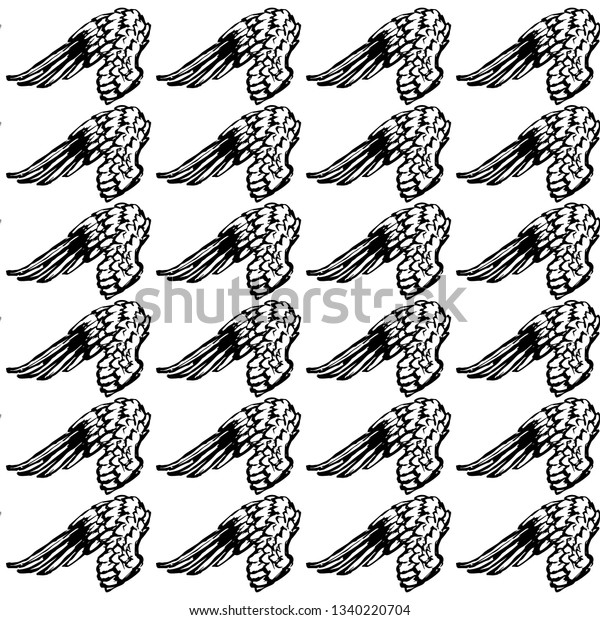Wings Angel Seamless Texture Illustration Vector Stock Vector (Royalty ...
