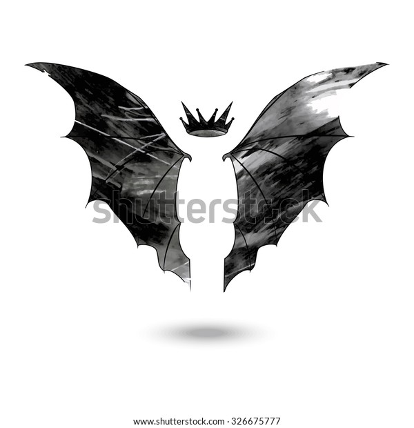 Wings Bat Crown Above Made Grunge Stock Vector (Royalty Free) 326675777 ...