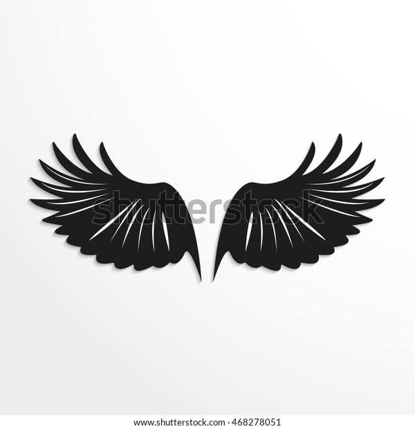 Wings Birds Vector Illustration Black White Stock Vector (Royalty Free ...