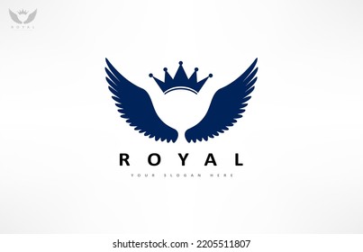 Wings Crown Logo Design Stock Vector (Royalty Free) 2205511807 ...
