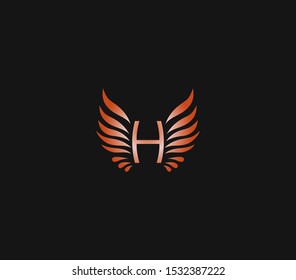 Wings Logo Design Element Letter H Stock Vector (Royalty Free) 1532387219