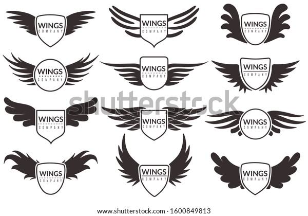 Wings Logo Winged Emblems Angel Phoenix Stock Vector (Royalty Free ...