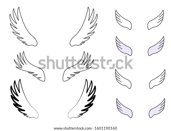 Wings Natural Cartoony Set Vector Twin Stock Vector (Royalty Free ...