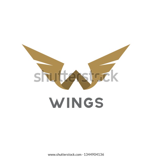 Wings Template Icon Aircraft Logo Design Stock Vector (Royalty Free ...