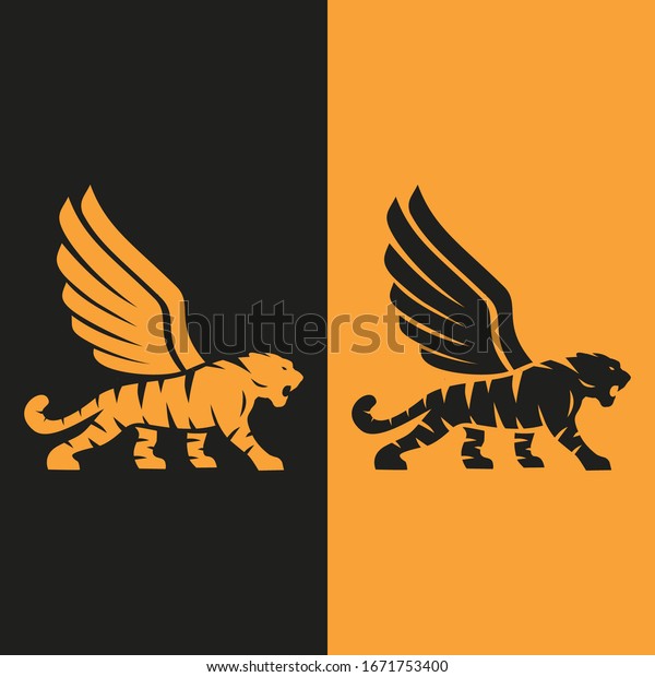 Wings Tiger Illustration Logo Stock Vector (Royalty Free) 1671753400 ...