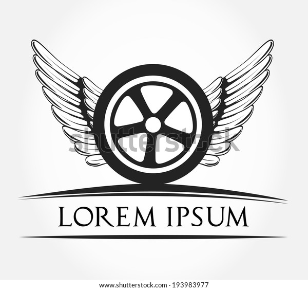 Wings Tire Symbol Vector Illustration Stock Vector (Royalty Free ...