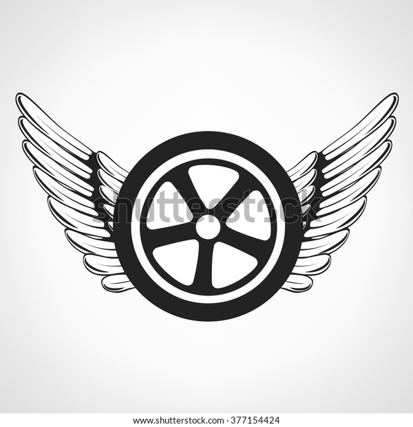 Wings Tire Symbol Vector Illustration Stock Vector (Royalty Free) 377154424