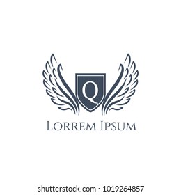 Wings Vector Logo Letter Q Wing Stock Vector (Royalty Free) 1019264857 ...