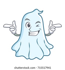 Wink Cute Ghost Character Cartoon Stock Vector (Royalty Free) 715517941 ...