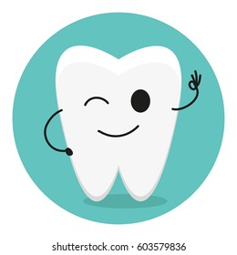 Wink Tooth Character Stock Vector (Royalty Free) 603579836 | Shutterstock