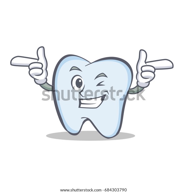 Wink Tooth Character Cartoon Style Stock Vector (Royalty Free ...