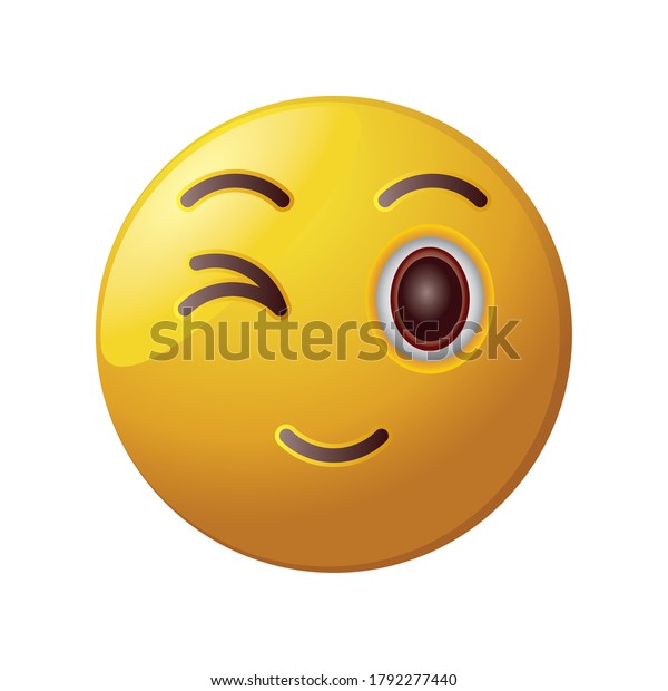 Winking Emoticon On White Background Vector Stock Vector (Royalty Free ...
