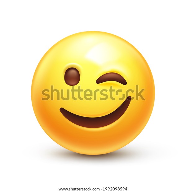 Winking Face Eye Wink Emoji Funny Stock Vector (Royalty Free) 1992098594