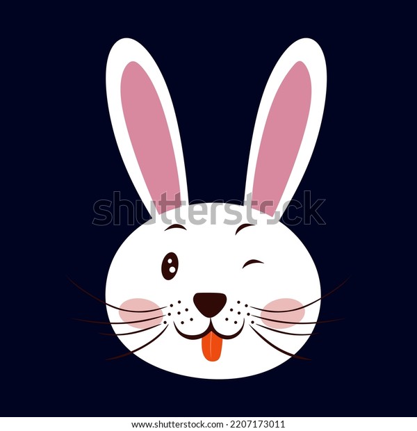 Winking Rabbit Illustration Funny Winking Cartoon Stock Vector (Royalty ...