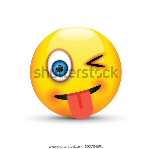 Winking Tongue Out Emoji Stock Vector (Royalty Free) 503704591 ...