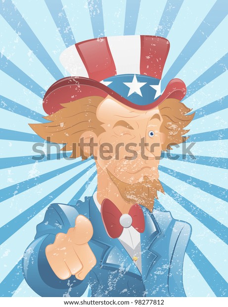 Winking Uncle Sam Vintage Art Stock Vector (Royalty Free) 98277812 ...