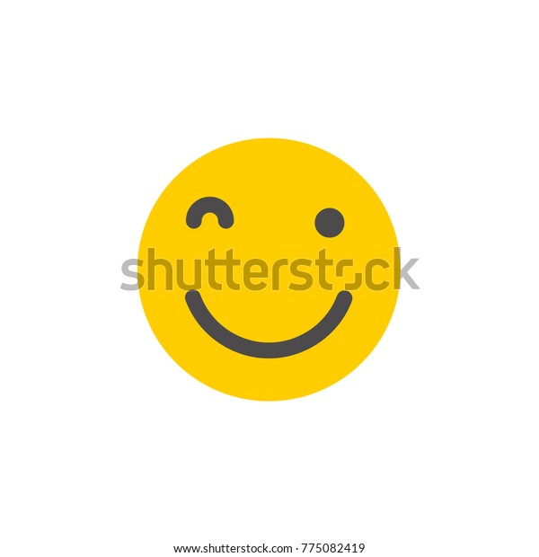 Winkle Emoticon Flat Style Design Stock Vector (Royalty Free) 775082419 ...