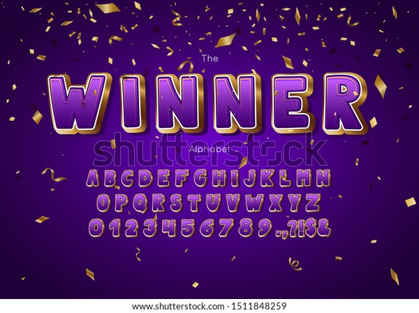 Winner Alphabet Font Vector Abc Numbers: เวกเตอร์สต็อก (ปลอดค่า ...
